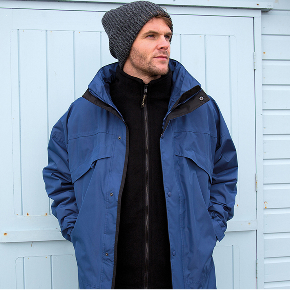 3-in-1 Waterproof Zip and Clip Fleece Lined Jacket - Cressco Branded ...